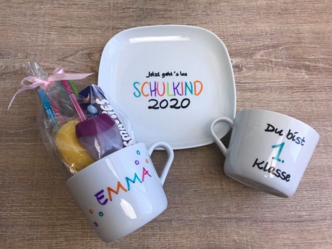 Geschenkidee zur Einschulung: Geschirr bemalen ⋆ Mamahoch2